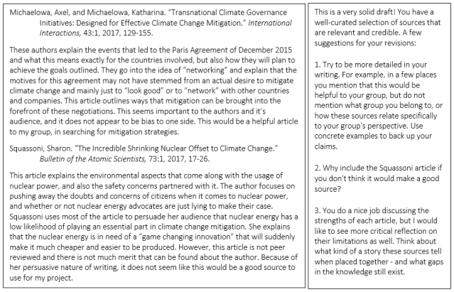 Assignment, Student Work & Grading Samples – Gretchen Sneegas